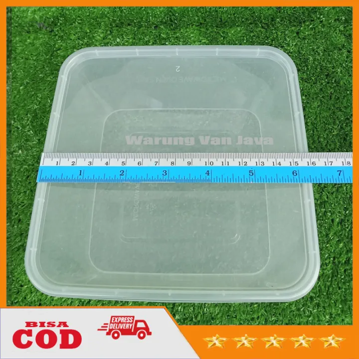 Thin Wall Ukuran 1500ml Kotak Persegi Cup Box Satuan Cup Plastik Wadah