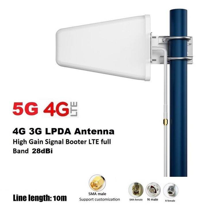 เสา 4G lte 3G 4G 5G LPDA Antenna 28dBi + สาย 10 เมตร | Lazada.co.th