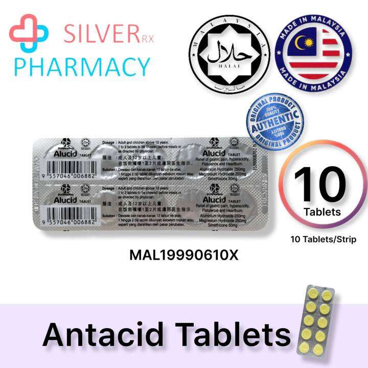 [Exp 02/2025] Alucid Tablet Antacid & Anti Flatulence [10's/20's/100's ...