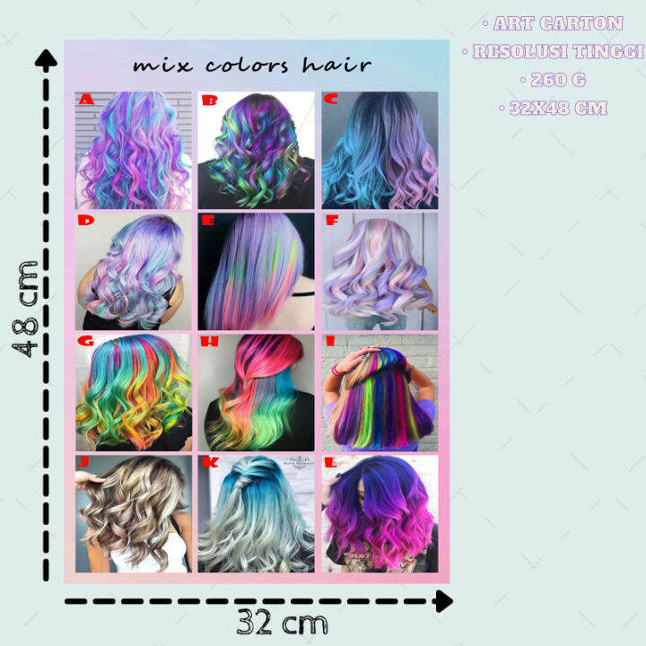 Poster Salon warna rambut cewe / Model rambut wanita / model potong ...