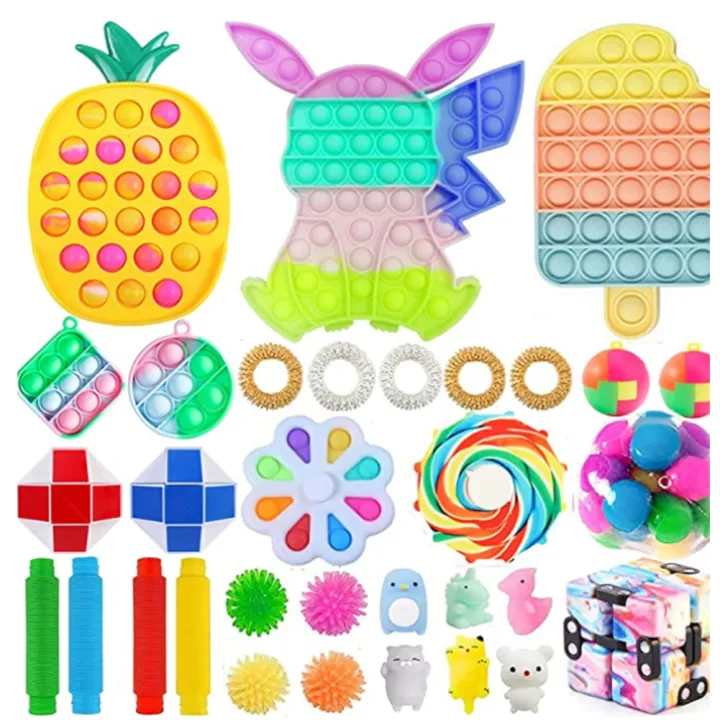 【Totoma】30pcs/set Fidget Toys Pack Set Antistress Gift Box for Kawaii ...