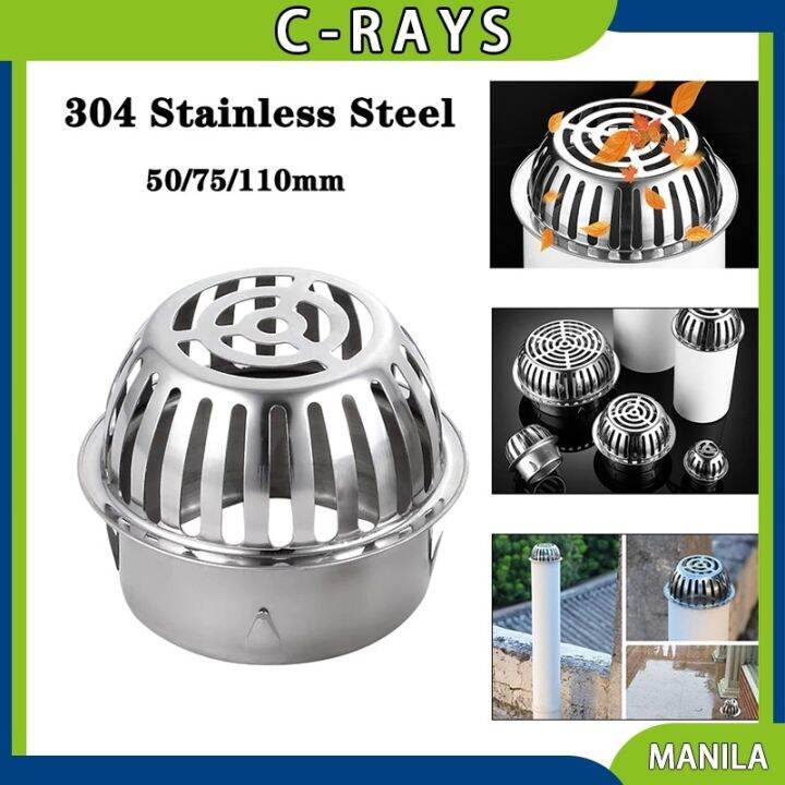 thumq 304 Stainless Steel Roof Floor Drain Drainage Cover Rain Pipe Cap ...