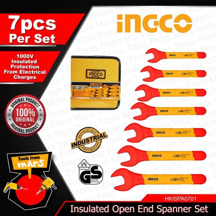 INGCO 7 PCS/SET Insulated Open End Spanner Set HKISPA0701 •TOOLS FROM ...