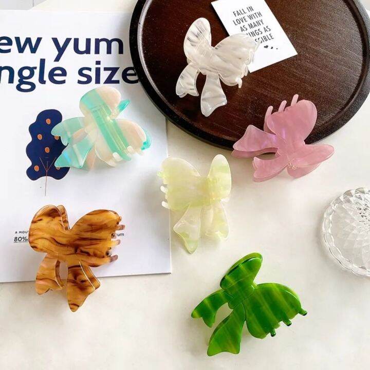 FGSDF อะซิเตทกิ๊บหนีบผมโบว์กรดอะเซติกคลิปผมโบว์เรขาคณิตรูปร่าง ...