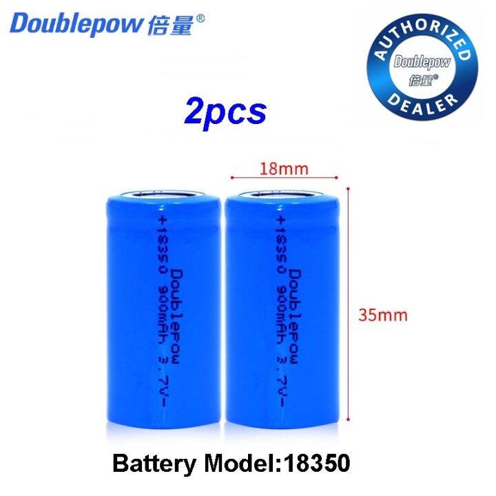 Doublepow ICR 18350 3.7V 900mAh Li-ion Rechargeable Battery with 1200 ...