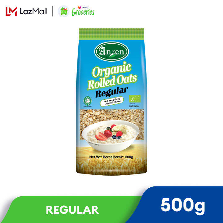 ANZEN ORGANIC ROLLED OATS - REGULAR 500G | Lazada ANZEN ORGANIC ROLLED OATS - REGULAR 500G | Lazada