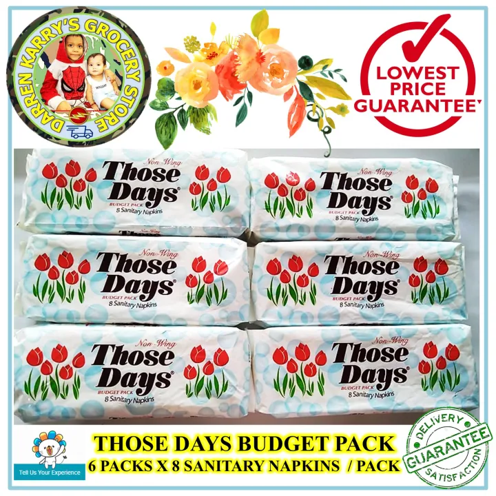 Those Days Budget Pack Sanitary Napkins * Non-Wings (White) ** 6 packs ...
