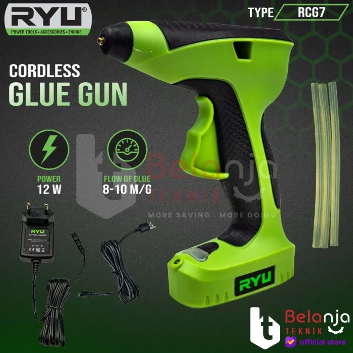 Ryu Cordless Glue Gun RCG 7 Alat Lem Tembak Stik Bakar Baterai 12 Watt ...