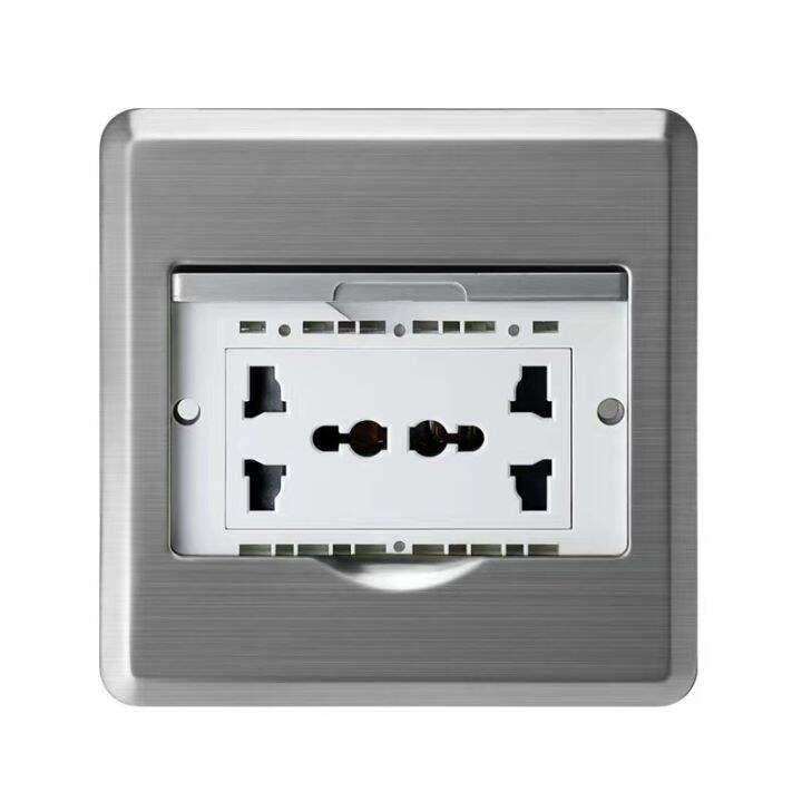 Copper panel socket cover type 6-hole floor socket box and double ...