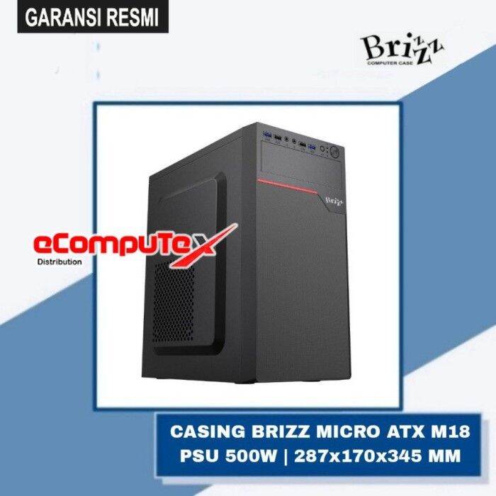 CASING PC KOMPUTER BRIZZ MICRO ATX M18 / M 18 INCLUDE PSU 500W 500 WATT GARANSI RESMI | Lazada ...
