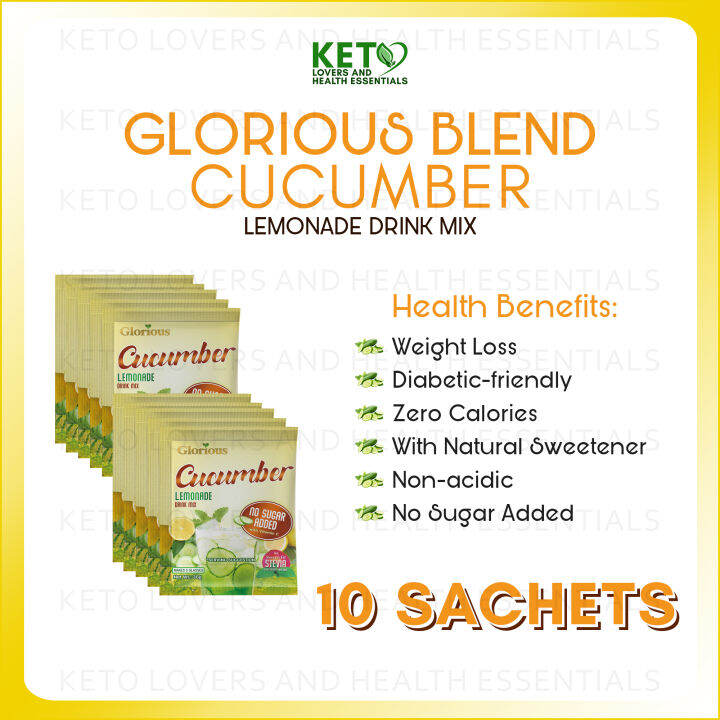 Glorious Blend Cucumber Lemonade Drink Mix 10 Sachets Stevia Extract ...