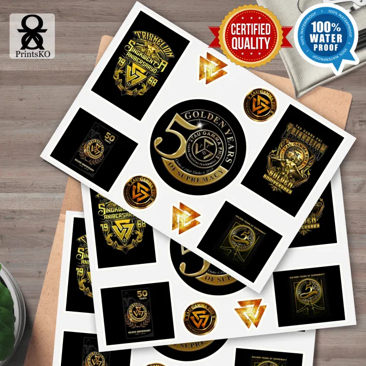 High Quality Waterproof Vinyl Sticker With Fraternities Tau Gamma Phi Anniversary Set Design