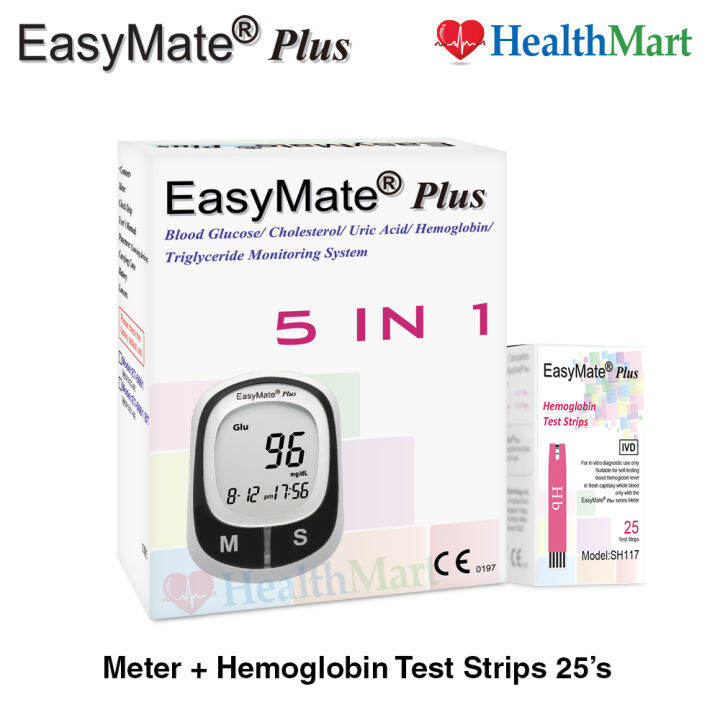 EasyMate Plus Blood Glucose, Cholesterol, Uric Acid, Hemoglobin ...