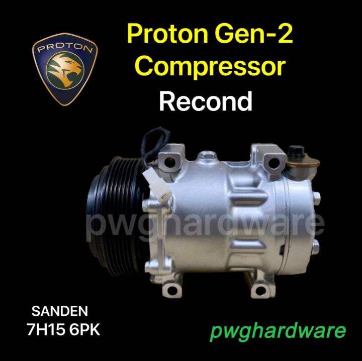Recond Aircond Compressor Proton Gen-2 / Proton Gen2 Air-Cond Compressor SD7H15 / Kompressor ...