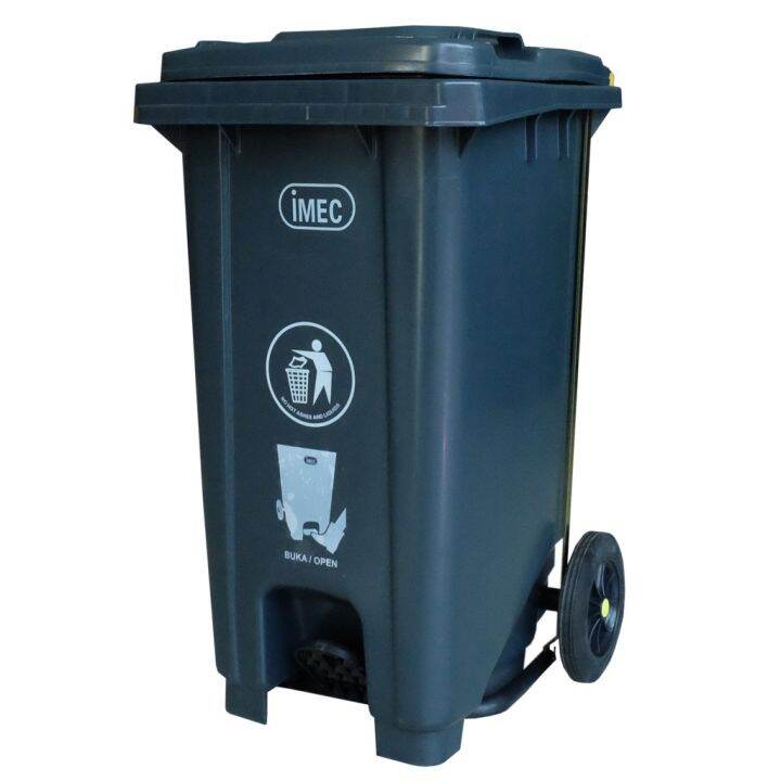 Heavy Duty Two Wheel Mobile Rubbish Bin, IMEC Step 100, 100L (Grey ...