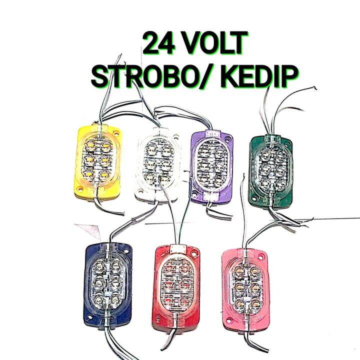 Lampu Strobo Led kolong Truk BUS COB plasma pendek 6 titik mata 24 VOLT ...