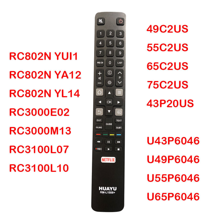 TCL Smart LED REMOTE New HUAYU RM-L1508 Replacement For TCL | Lazada.co.th