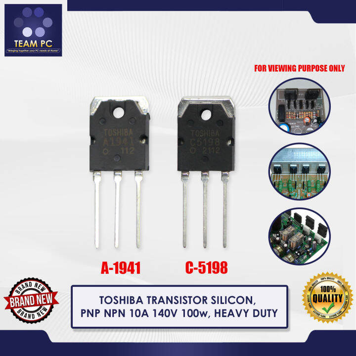 TOSHIBA TRANSISTOR SILICON, PNP NPN 10A 140V 100w, HEAVY DUTY | Lazada PH