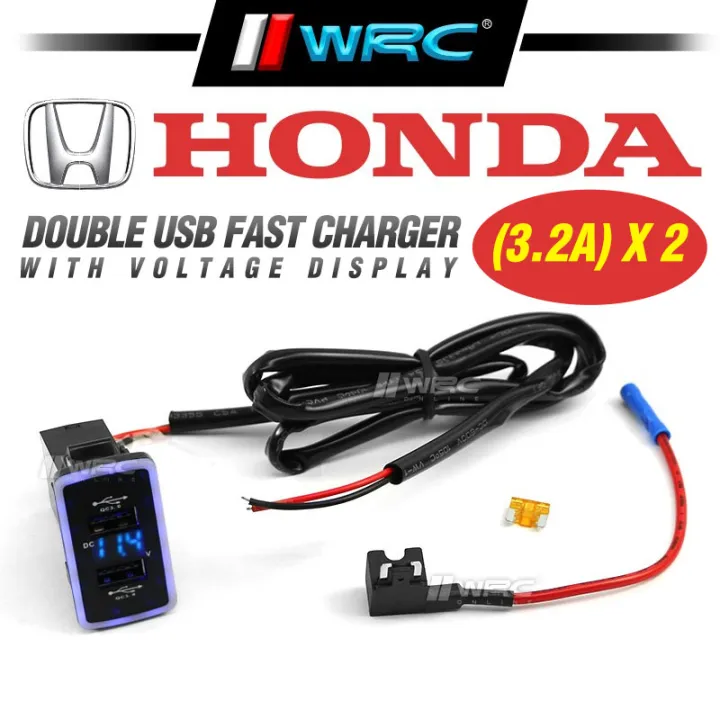 Honda USB Port Charger with Voltage Display (Fast Charging 6.4A) | Lazada