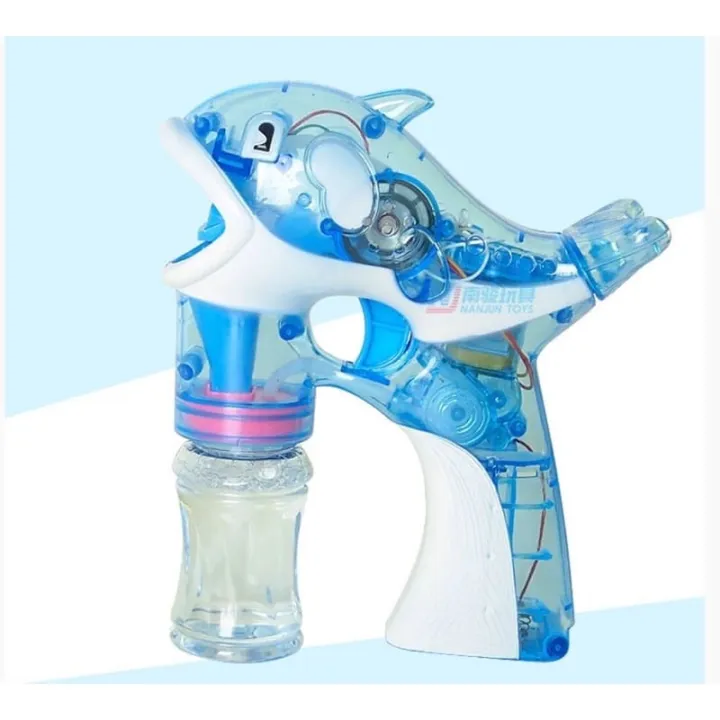 Dolphin Bubbles Automatic Bubble Gun with Light and Sound Bubble Maker ...