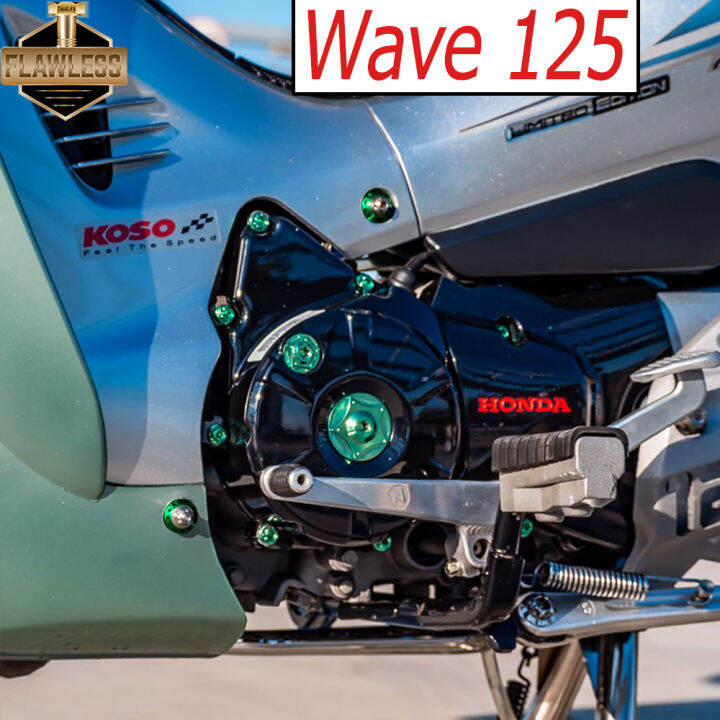 FLAWLESSTI Wave 125i LED Wave 125i R S น็อตไทเทเนียมแท้ น็อตแคร้ง อุด ...