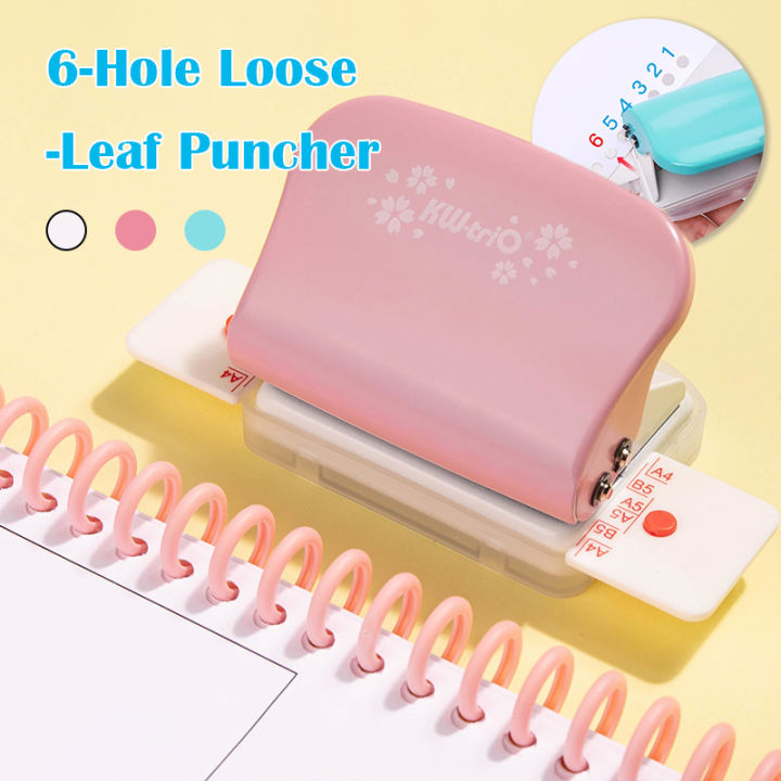 6 Holes Notebook Puncher for A4 A5 B5 Handheld Paper Puncher 12MM ...