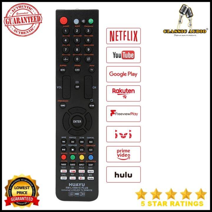 HUAYU RM-L1098+X PLUS Universal Smart TV Remote Control for Samsung,LG,Sony,Philips,Sharp ...