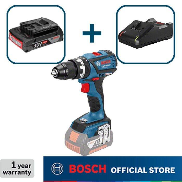Bosch Cordless Impact Drill 18Volt GSB 18V-EC Full Set (2.0Ah) | Lazada Indonesia