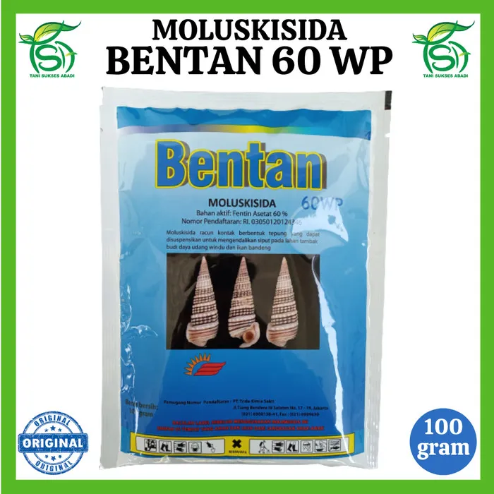 Moluskisida BENTAN 60 WP (100 Gram) - Obat/Racun Siput & Keong | Lazada ...