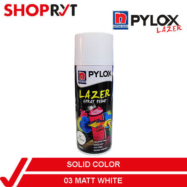 Nippon Pylox Lazer Spray Paint 400cc 03 Solid Matte White | Lazada PH