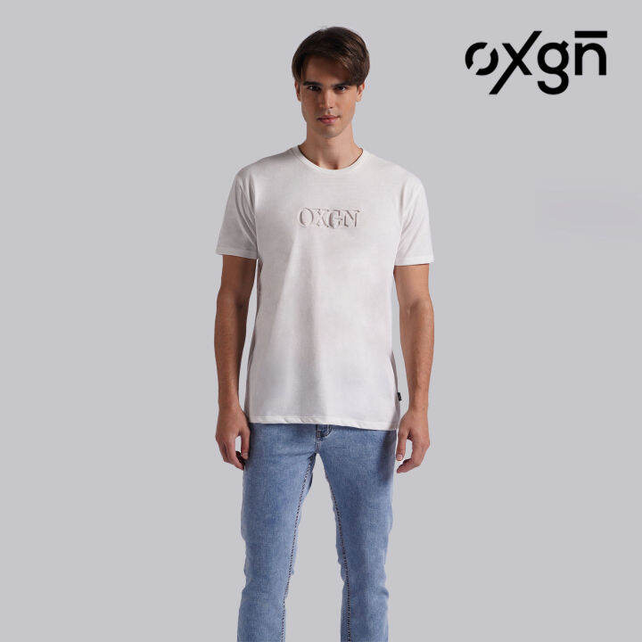 OXGN Logo Regular Fit Graphic T-Shirt With Special Print for Men (White ...