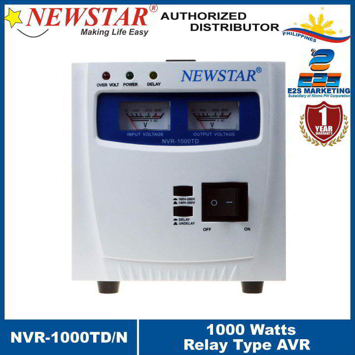 Newstar AVR 1000 Watts Automatic Voltage Regulator NVR-1000TD/N | Lazada PH