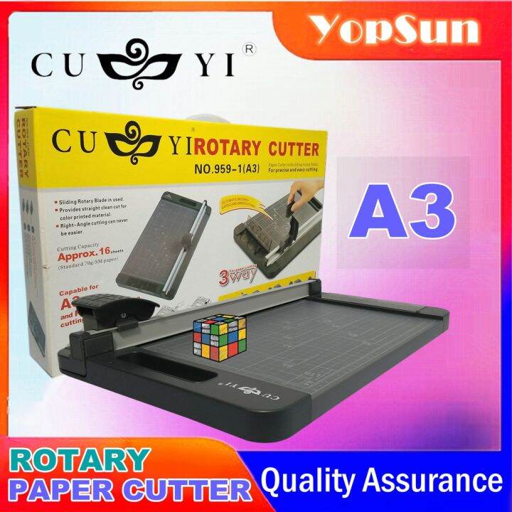Rotary Paper Cutter A3 Size 【 3 Way (Straight, Perforated, Wavy) 】 Cuyi ...