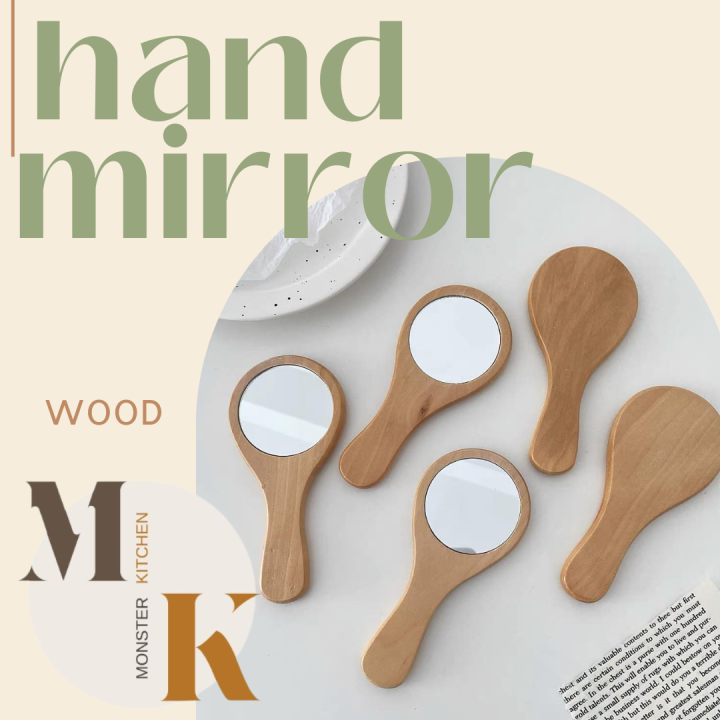 Portable Hand Wooden Frame Small Mirror, Pocket-size Mirror | Lazada PH