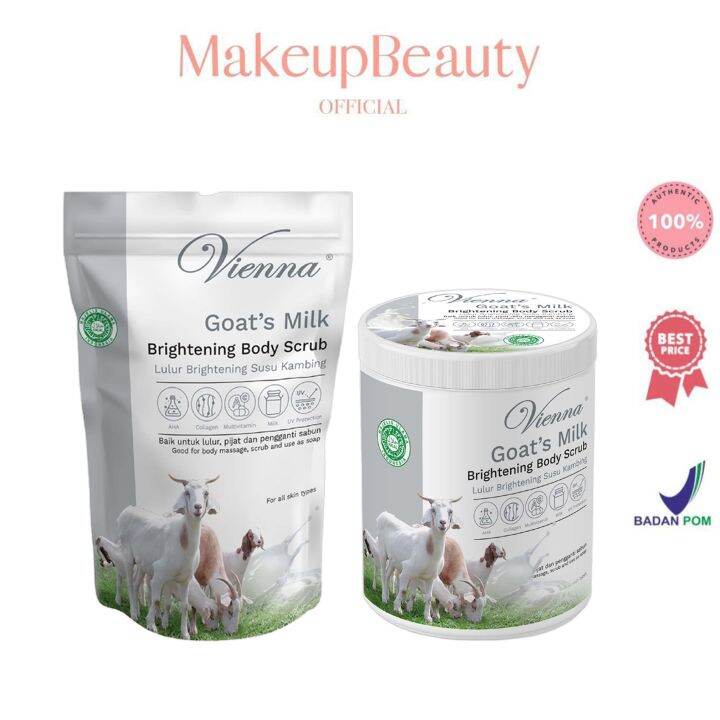 VIENNA Body Scrub Goat’s Milk - 250g | 1kg Pouch / Jar | Lazada Indonesia