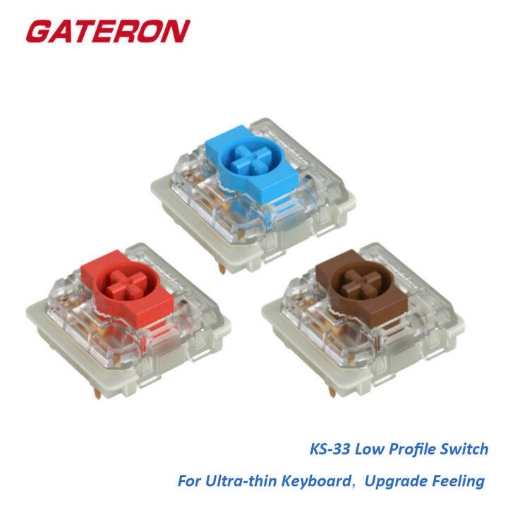 Gateron Low Profile Switch 2.0 KS-33 Red Blue Brown 3 Pin For GK61 GK87 ...