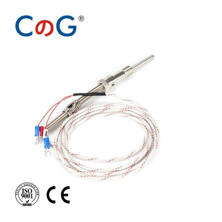 CG WZPT-01 Compression Spring M12 PT100 Type With 1M 2M 3M 5M Wire Cable Thermocouple Connector ...