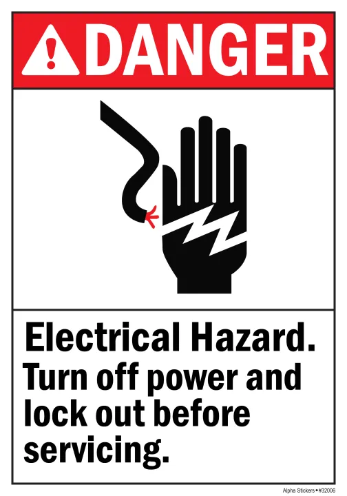 Electrical Service Sign Danger Electrical Hazard Turn Off Power Before ...