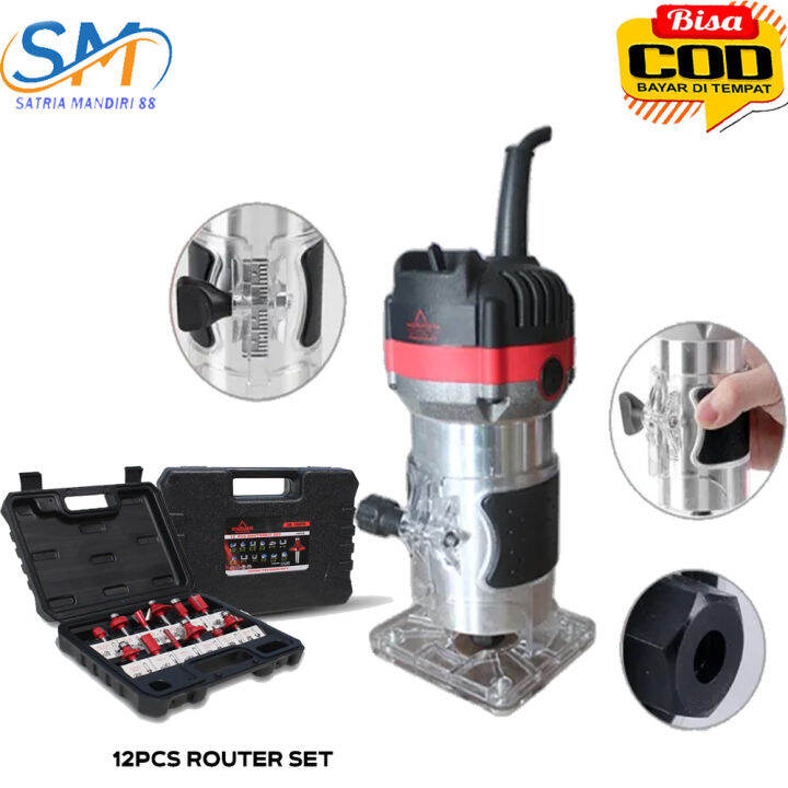 FREE MATA ROUTER PAKET TUKANG KAYU !!! YUKIDO Wood Trimmer AB-370 1/4 ...