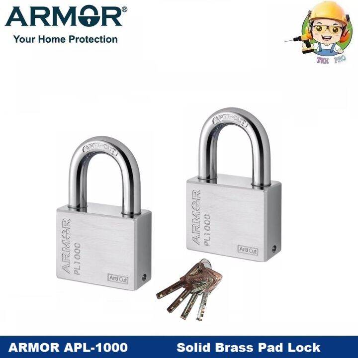 ARMOR APL-1000/402 Solid Brass Pad Lock Keyed Alike System - 40mm x ...