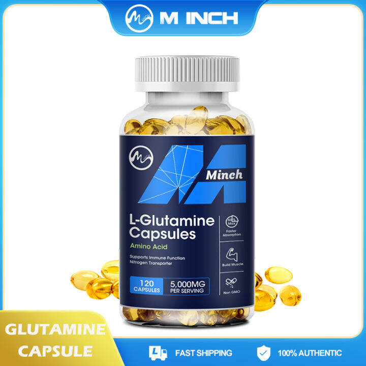 Minch L-Glutamine Capsules 5000mg Nitrogen Supplement Increase Muscle ...