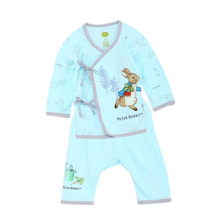 ENFANT ชุดเสื้อกางเกงแขนยาว ป้ายอกอุ่น Collaction PETER RABBIT สีฟ้า Size 60-70 | Lazada.co.th