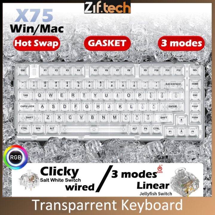 ZIFRIEND X75 82 Keys Gamer Keyboard 3 Modes Mechanical Hotswap | Lazada PH