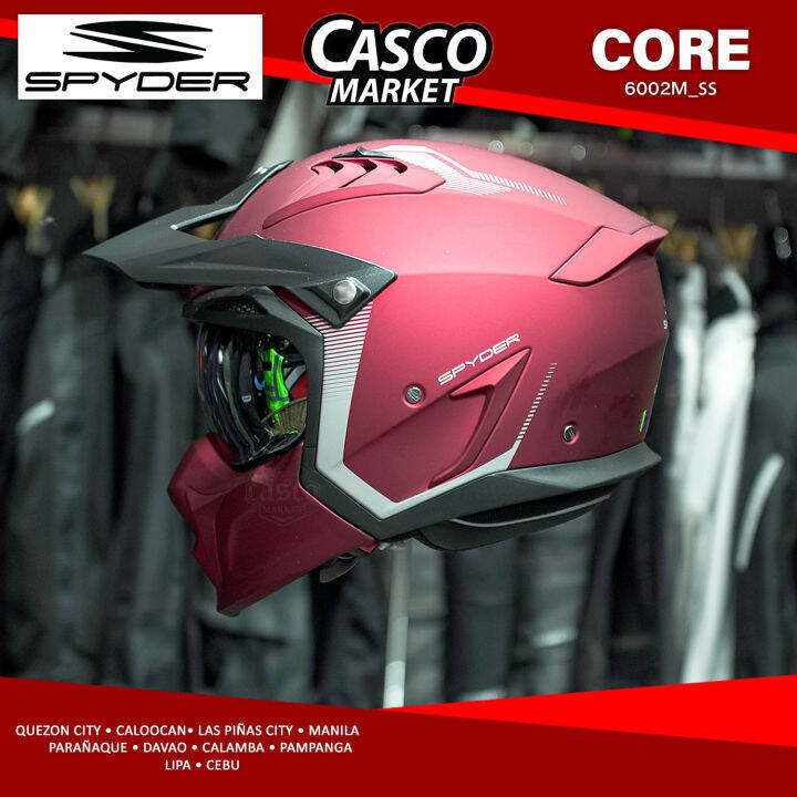SPYDER CORE P PLAIN COLOR FULL FACE TO OPEN FACE MOTORCYCLE HELMET ...