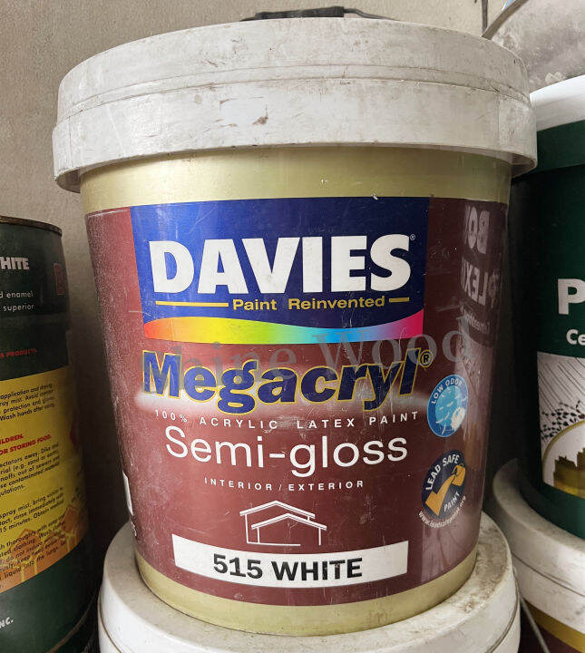S.W Davies Megacryl Premium Latex Paint Semi-Gloss 515 White 16Liters (Pail) #244 | Lazada PH