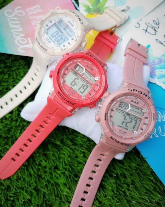 นาฬิกาแฟชั่น AIKE แบรนด์แท้ ระบบดิจิตอล ดีไซน์ ทรงกลม By Marine ...