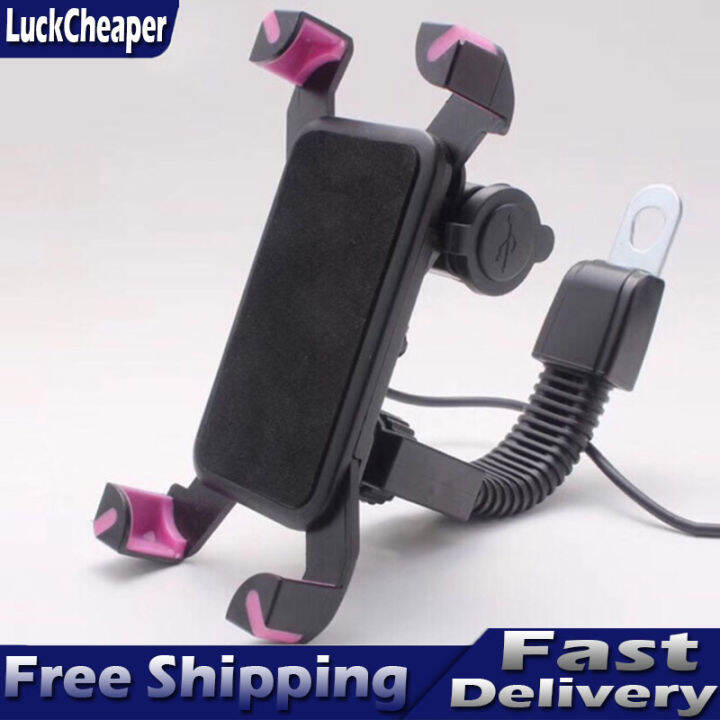 Motor base with charger Motorcycle Universal Mobile Cellphone Mount ...
