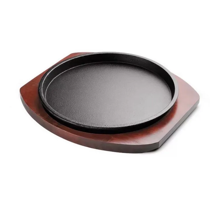 Sizzling Plate ROUND shape design WITH wood 9305 26cm | Lazada PH