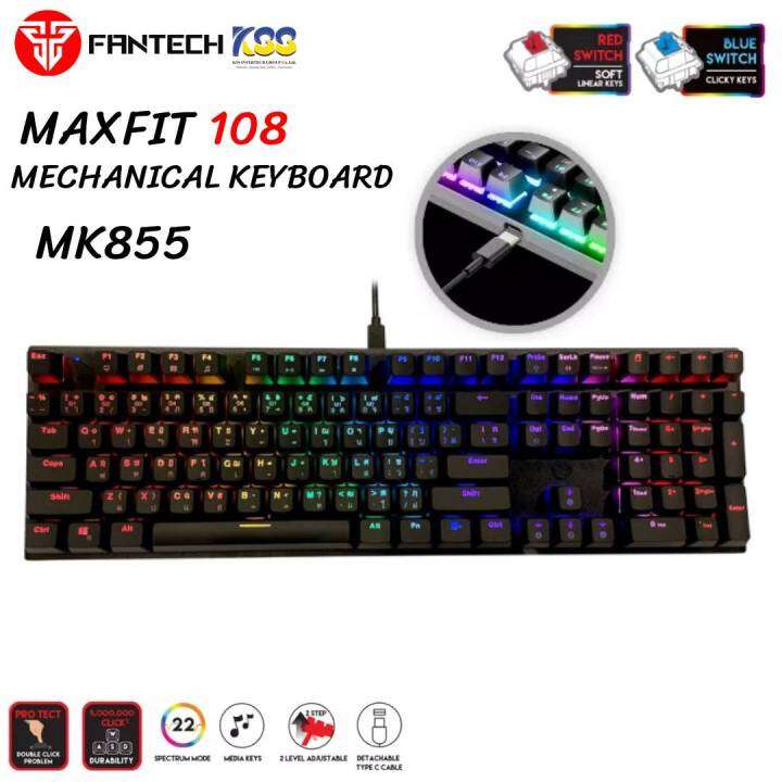 KEYBOARD FANTECH MK855 MAXFIT108 RGB LED (BLUE/RED-SWITCH) | Lazada.co.th