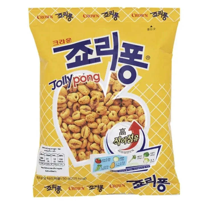 จัดให้คุณ🔵 Crown jolly pong corn chip ขนมข้าวเกาหลีอบกรอบ 50g made in ...